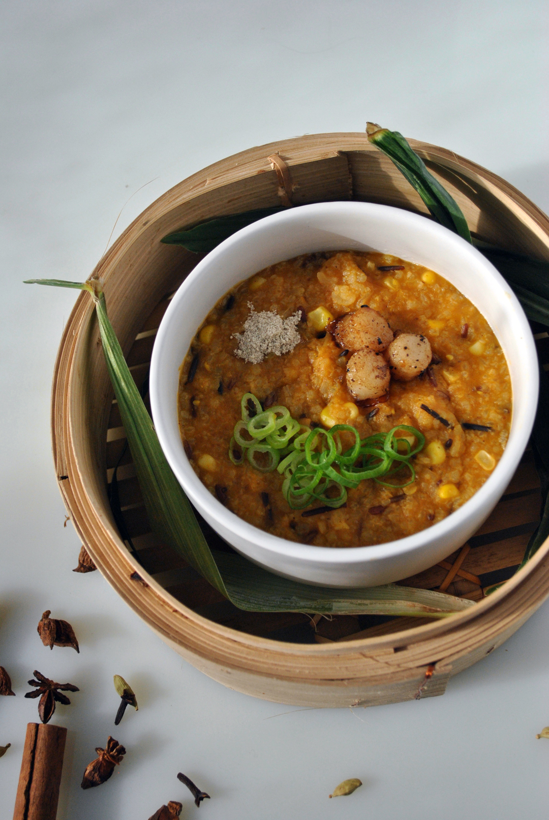 Pumpkin and Corn Seafood Congee • Cook Til Delicious