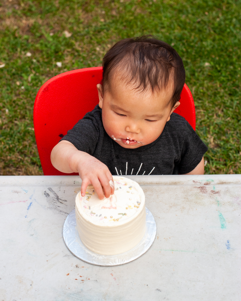 Mini vanilla cake with buttermilk ermine frosting (plus a smash cake ...
