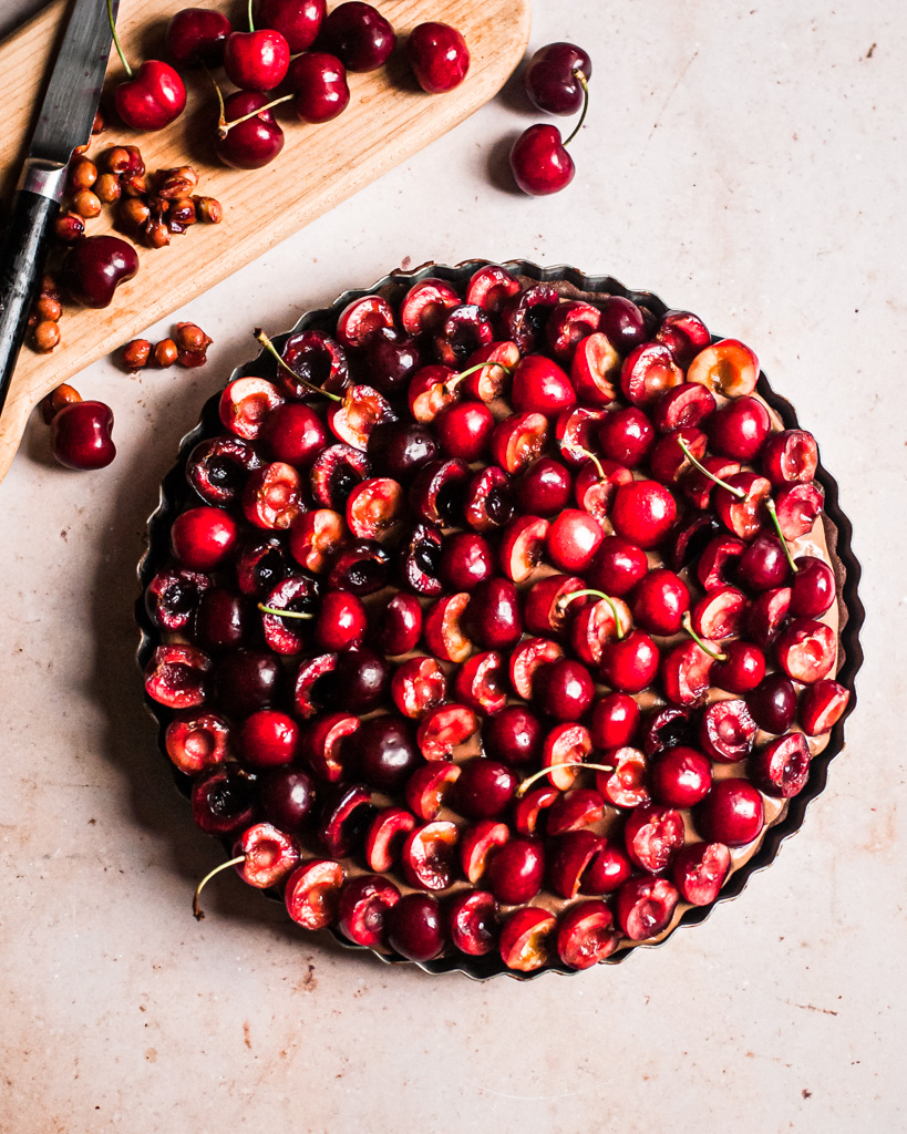 Chocolate cherry tart • Cook Til Delicious
